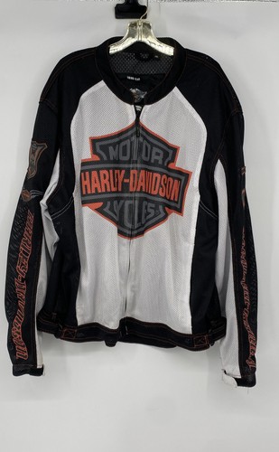 Harley-Davidson Mens Black White Colorblock American Bike Riding Jacket ...