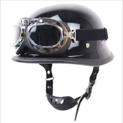 Stahlhelm Wehrmachtshelm Halbschale mit Brille Motorradhelm Oldtimer ...