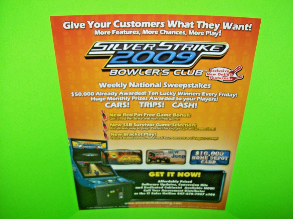 Incredible Tech SILVER STRIKE 2009 Original Video Arcade Game Promo ...