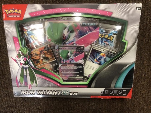 Pokemon TCG Iron Valiant ex Box Factory Sealed Display with 4 Booster ...