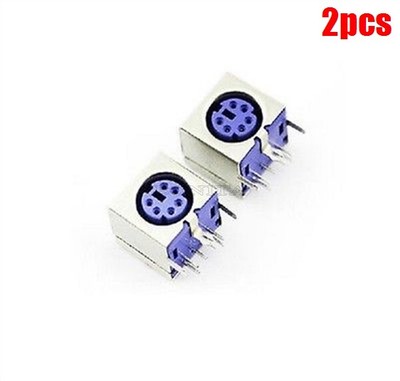 2Pcs PS2 Jack Mouse Keyboard 6Pin Plug Connector Mini Female Pcb Mount ...