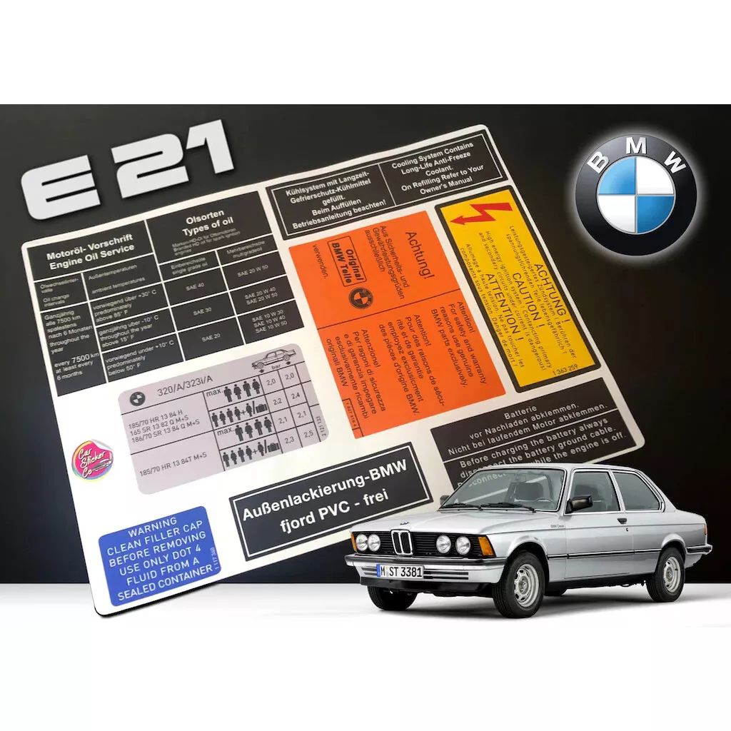 Decal Set Stickers For BMW E21 3 SERIES All Models Best Quality | eBay