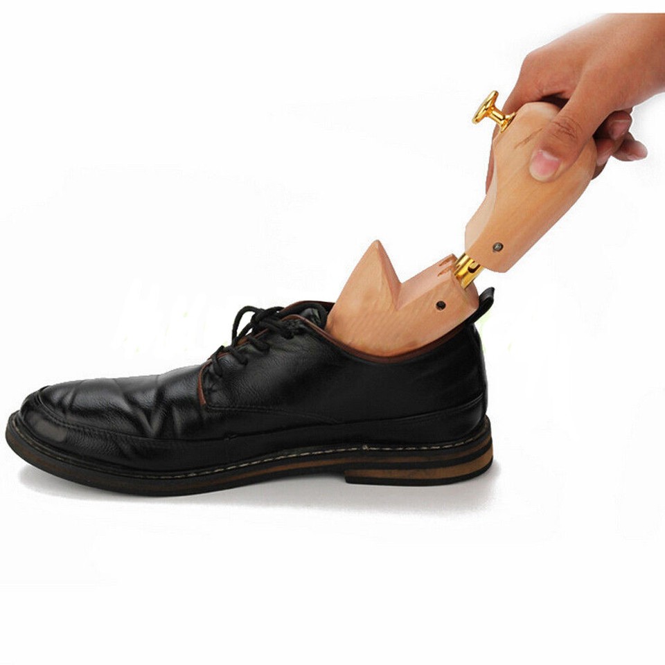 Men Women Shoe Tree Cherry Wood Adjustable Shoes Shaper 2-Way Extender ...