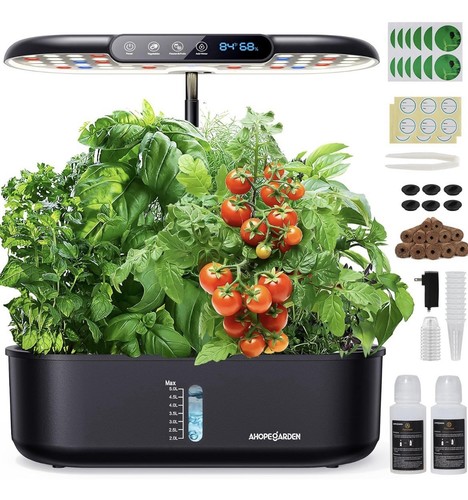 Ahopegarden Intelligent Planter 12 Pod Hydroponics Growing System Kit ...