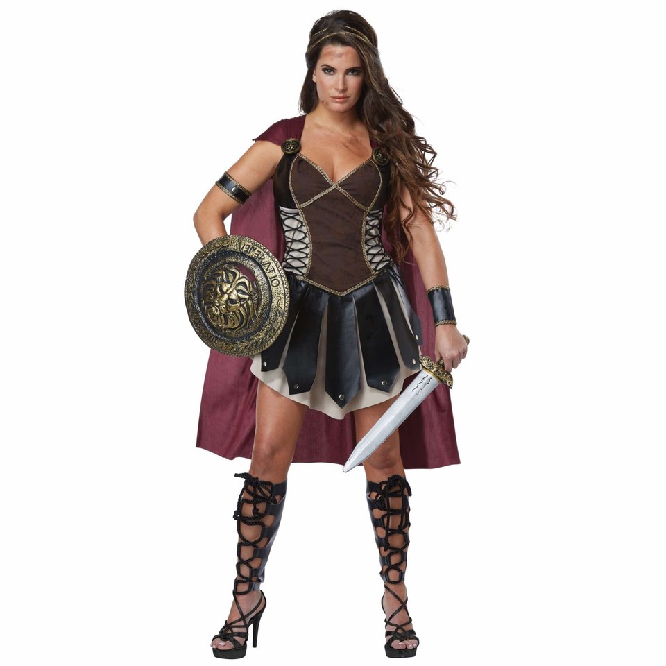 Glorious Gladiator Xena Warrior Roman Spartan Medieval Womens Costume ...