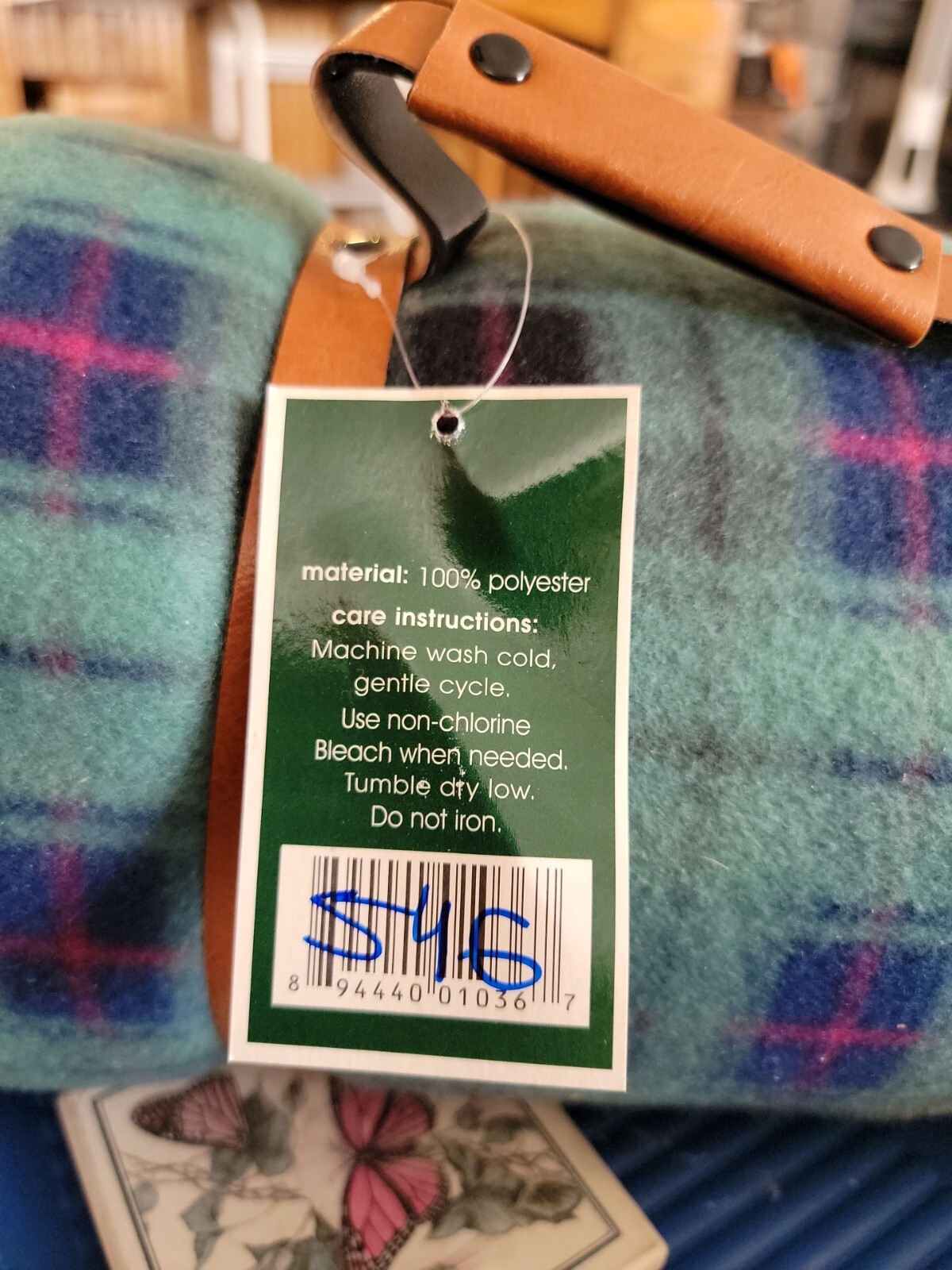 Jeffrey Banks Home Blanket Plaids Multicolor Polyester Tied with Straps ...