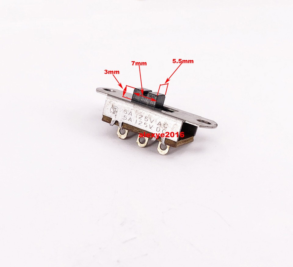 UID UND.LAB. INC.LIST. Slide Switch 6A 125V AC/5A 125V DC 3 Pins 2 ...