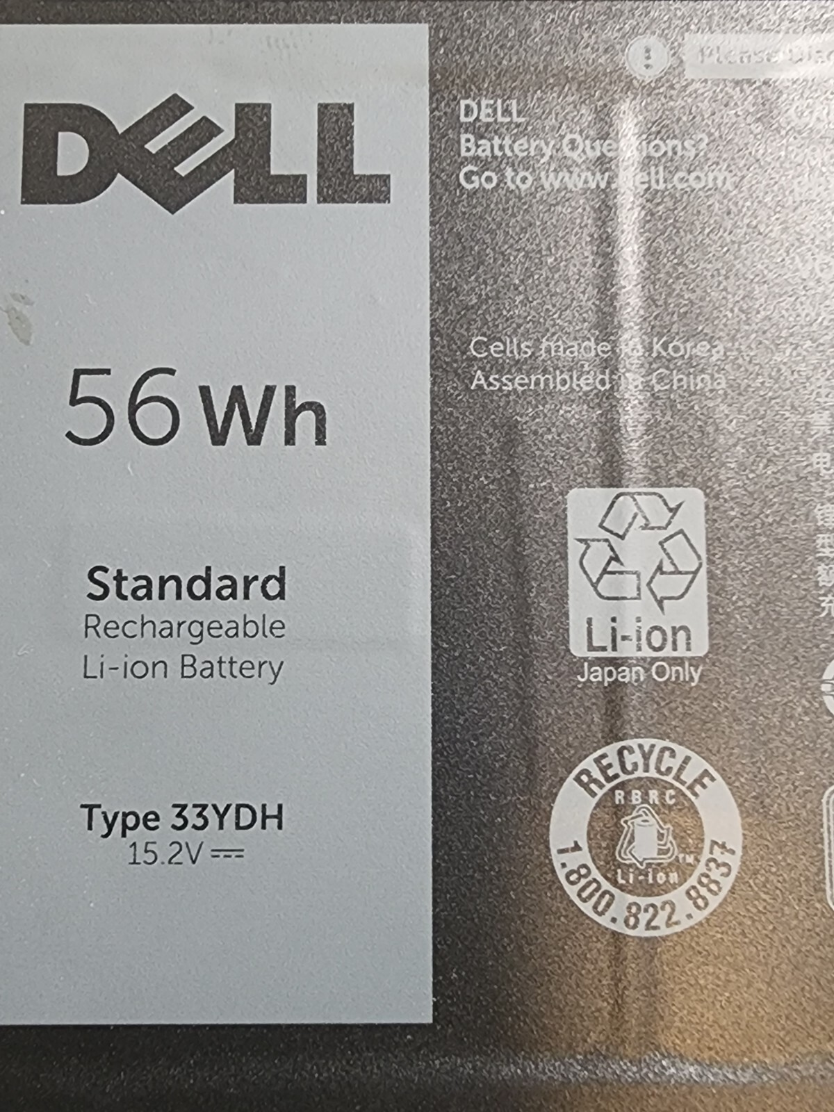 Dell Genuine Inspiron 17 7779 Battery 3500mAh 56Wh 15.2V Type 33YDH ...