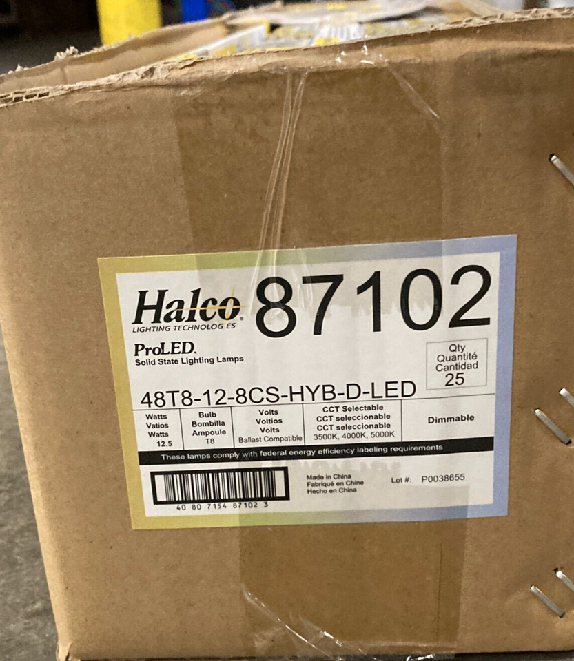 Halco LED Light Bulb 87102 12.5W T8 CCT, 48 Inch Dimming -25 PACK | eBay