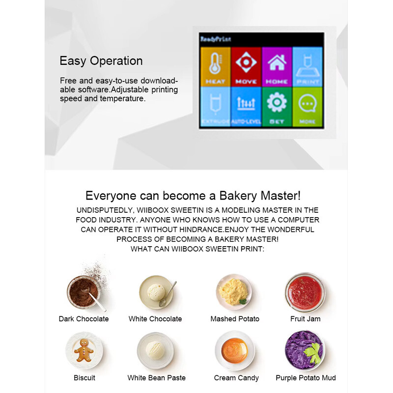 Food 3D Printer Chocolate 3D Printer Fruits Jam Chocolate Model ...