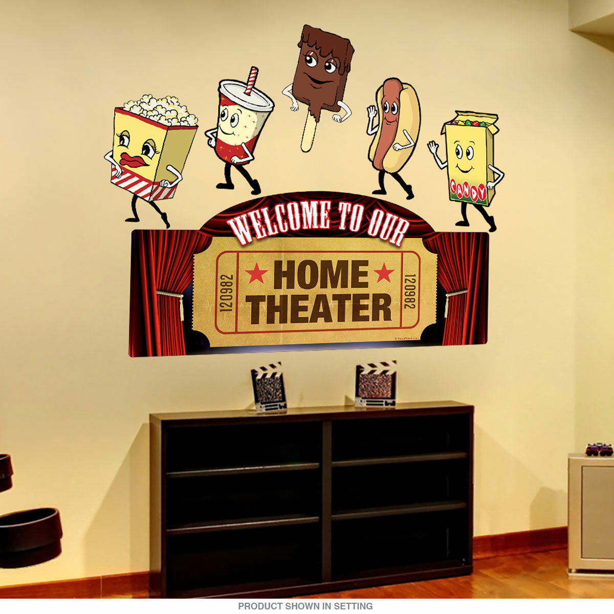 Theater Room Wall Decal Home Movie Theater Decor Framed Canvas Wall