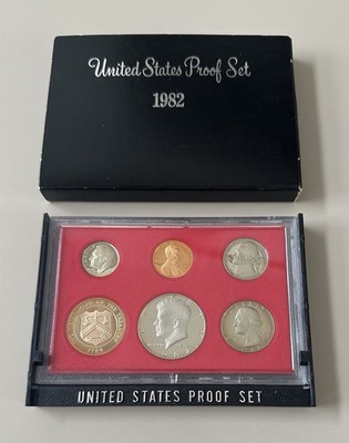 1982 S US Mint Proof Set 5 Coin Clad Set 82 OGP Original Government ...