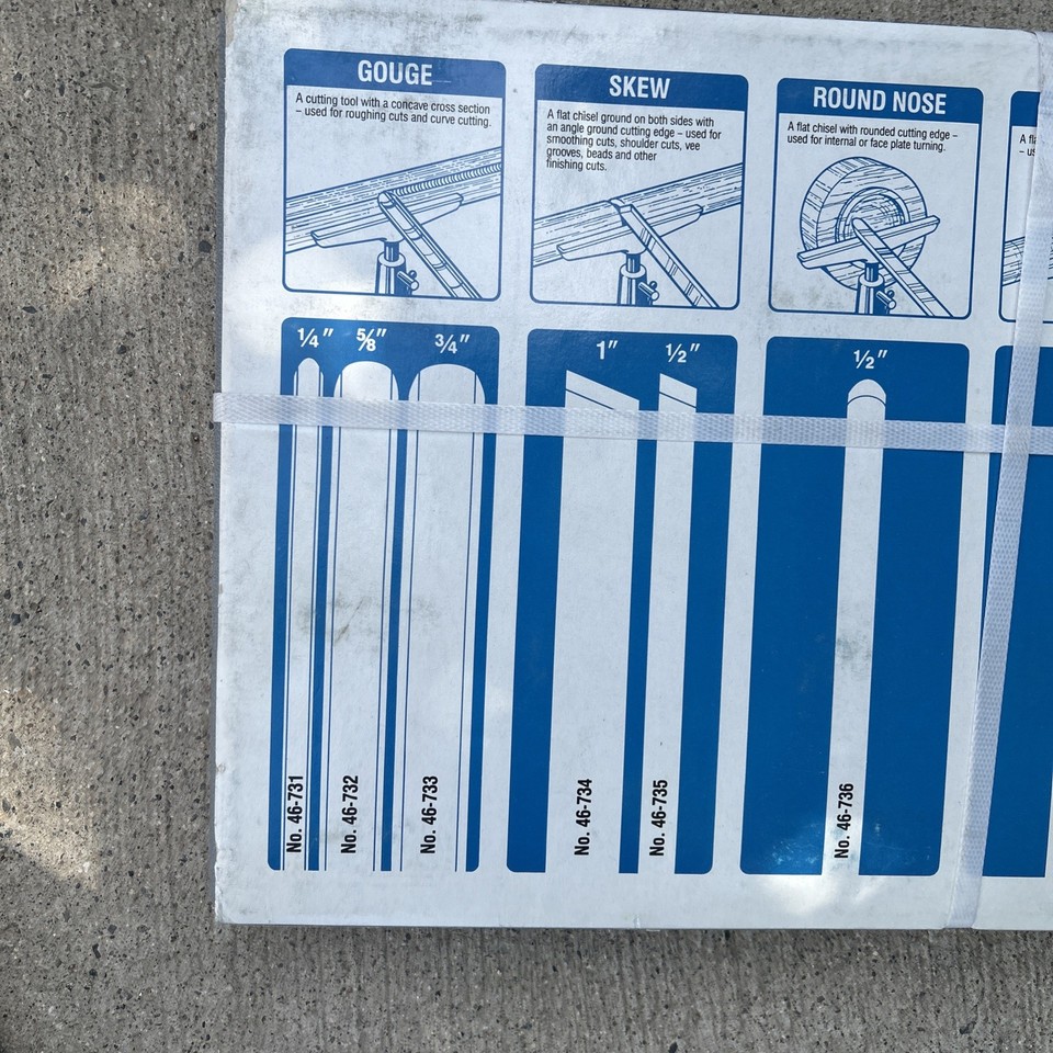 Delta Wood Lathe Turning Tools Model 46-730 Set of 8 Basic Wood Turning ...