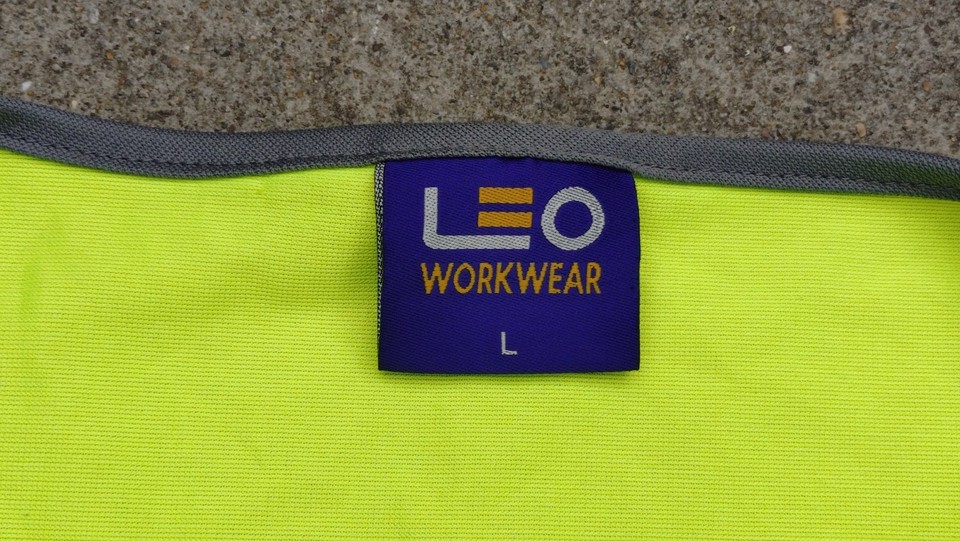 mens LEO yellow hi vis work safety vest Large 40-46" builder construction workie | eBay UK