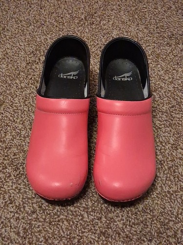 Dansko 42 Hot Pink Leather Professional Clogs 10.5 Nursing Medical ...