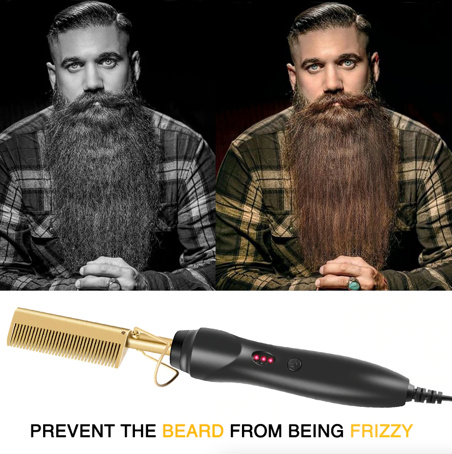 Hair Straightener Comb Pro Electric Beard Straightening Comb Heat Hot ...