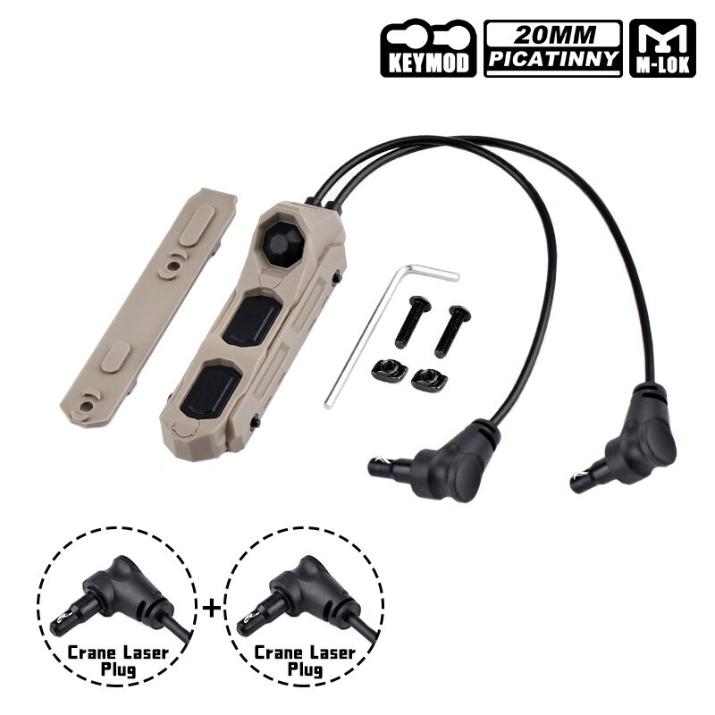 Tactical Flashlight Dual Control Remote SF Crane Switch For PEQ DBAL ...