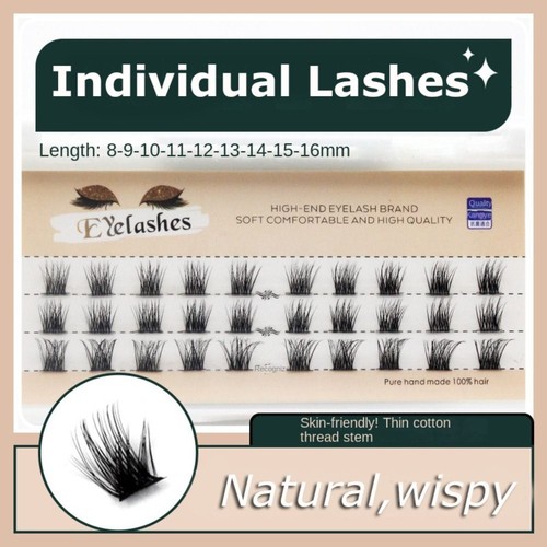 Faux Lashes False Lashes Individual Cluster Eyelashes Natural Russian ...