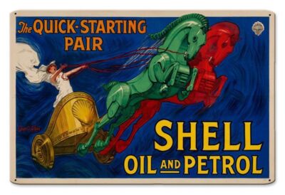 Shell Oil Petrol Benzin Tankstelle Werbung Retro Vintage Sign ...