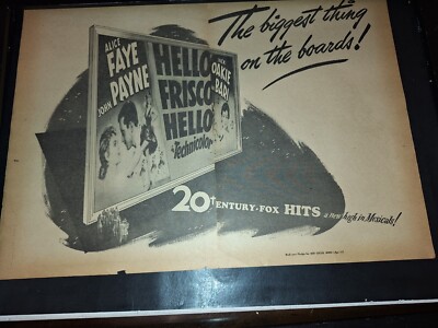 Hello, Frisco, Hello Rare Original 1943 Promo Poster Ad Framed! | eBay