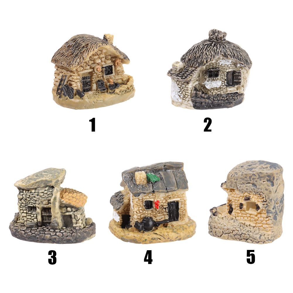 Building Statue Garden Decoration Resin House Mini Crafts Miniatures ...