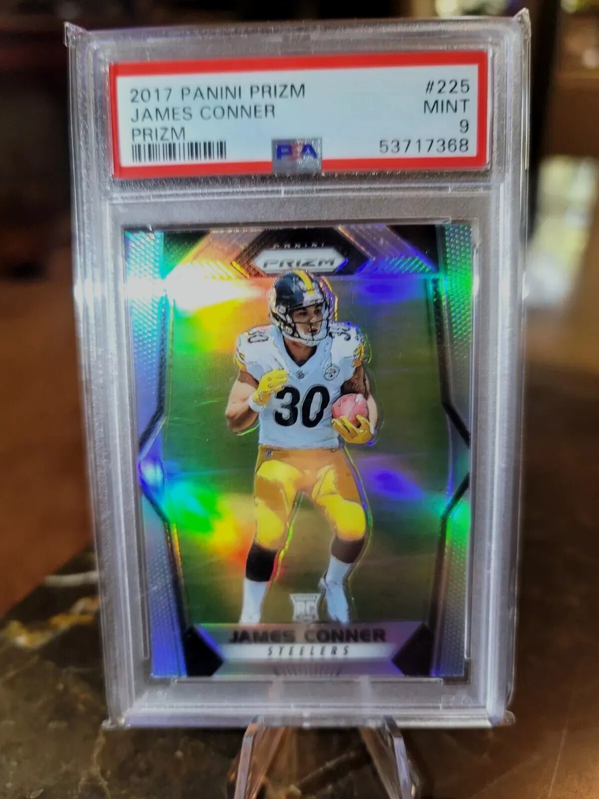2017 Panini Prizm James Conner RC Silver Prizm GORGEOUS CARD PSA 9 Mint ...