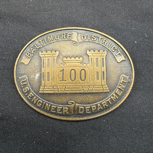 WWII Era US Army Engineer Corps Baltimore District 100 Badge Antique | eBay