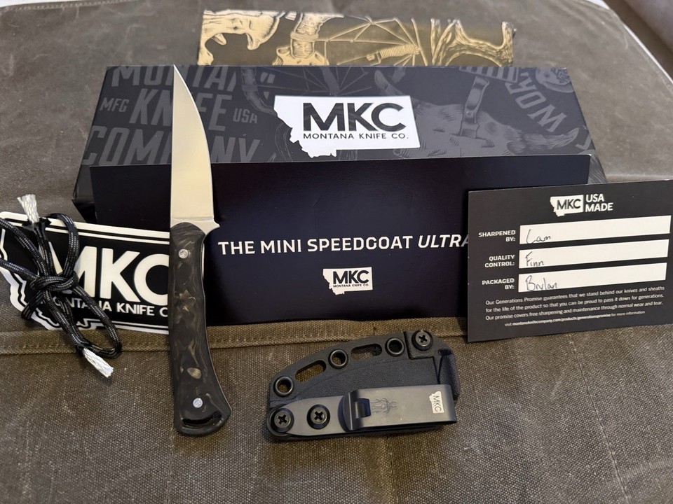 🔥Montana Knife Company MKC The Mini Speedgoat Ultra🔥Carbon Fiber Handle ...