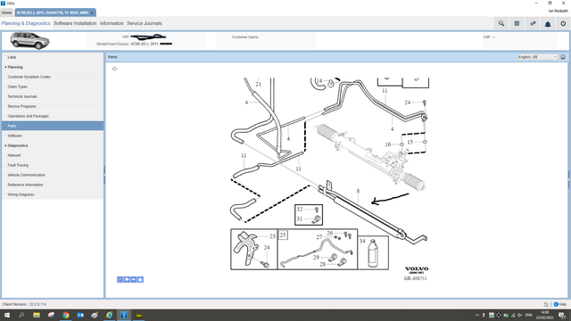 2005 Volvo Xc90 LHD Power Steering Hose Pipe Tube 31360811 for sale ...