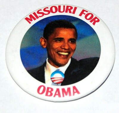 2008 Missouri BARACK OBAMA 2.25" joe biden campaign pin pinback button ...