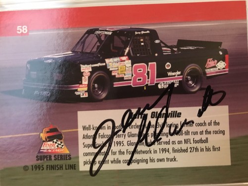 Jerry Glanville Autographed 1995 Finish Line Race Truck Series | eBay