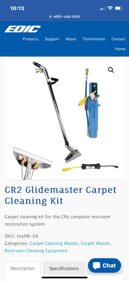 EDIC CR2 Touch-Free Restroom Cleaning System w/ GR2 Glidemaster Carpet ...