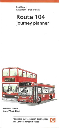 LONDON BUSES ROUTE 104 JOURNEY PLANNER - MAR 2000 | eBay.de