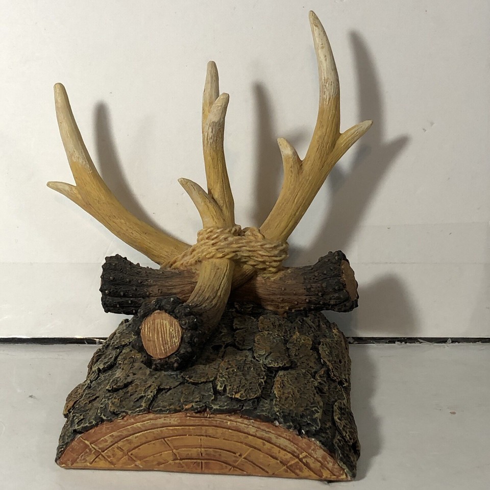 Deer Antler Display Centerpiece White Whitetail Decoration Cabin Decor ...