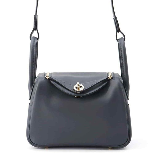 HERMES Lindy Verso Size Mini Swift Leather Grimist/Black | eBay