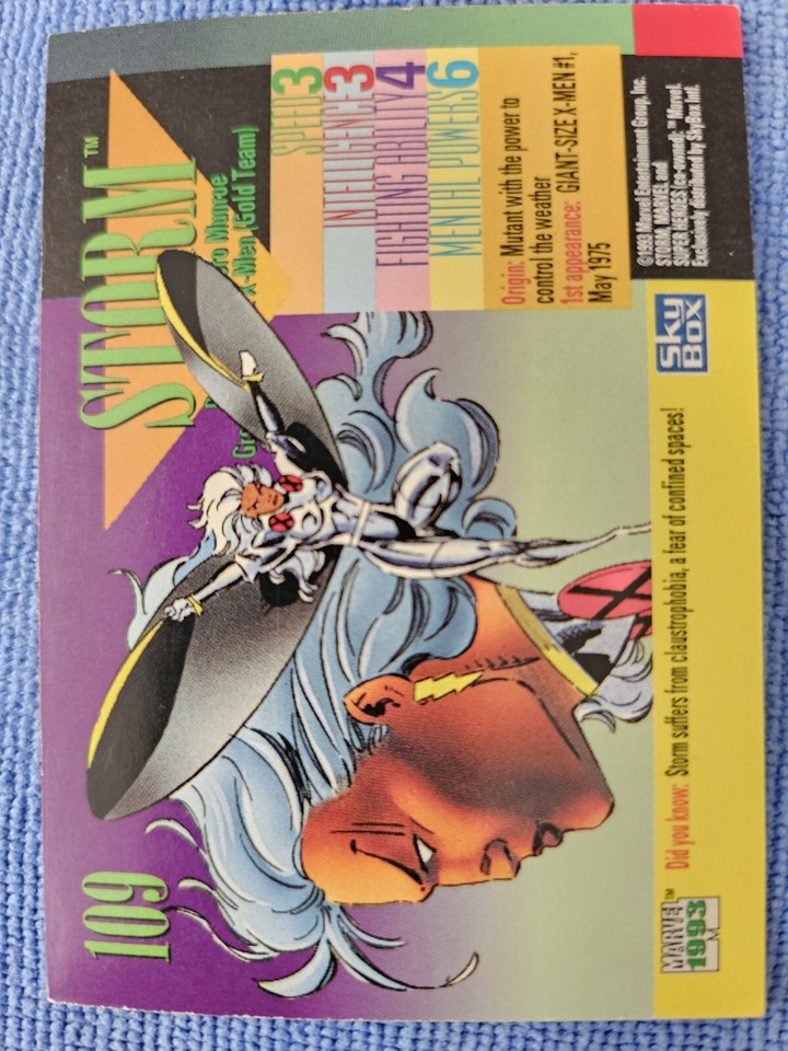 STORM / 1993 Marvel Universe Series 4 (SkyBox) BASE Trading Card #109 ...