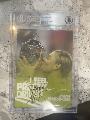 Maria Sharapova Tennis Player Autograph Signed 5x7 Beckett Encapsulated ...