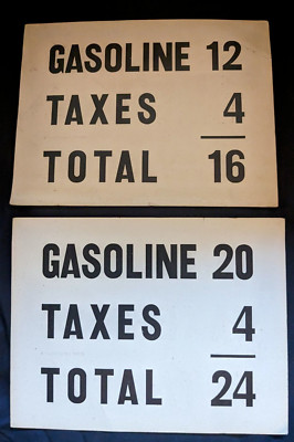 (2) Vintage Gasoline Pump Signs/Inserts | eBay