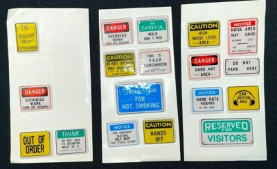 1980 Puffy Stickers Caution Warning Safety Traffic Danger Signs 80s ...