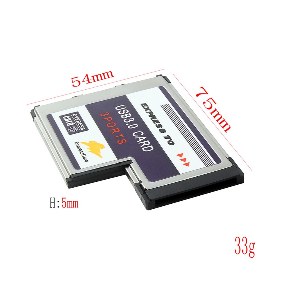 USB 3.0 54mm 3 Port Express Card Adapter Expresscard for Laptop FL1100 ...