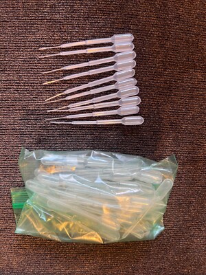 New 50 Pc Plastic Disposable EYE DROPPER - PIPETTE - UNGRADUATED | eBay
