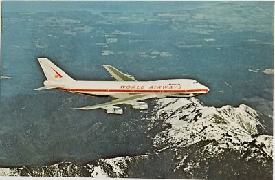 World Airways Airlines Postcard - Boeing 747C in flight | eBay