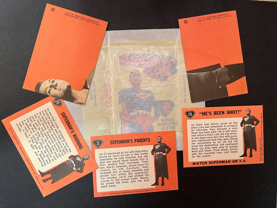 ONE 1965 Superman 5¢ Wax Pack Wrapper (George Reeves) Nice Condition ...