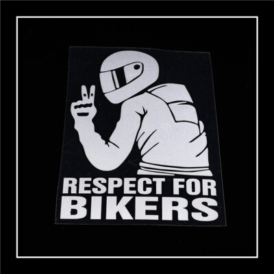 Sticker Adhesive Motorbike Respect for Bikers Reflective White | eBay ...