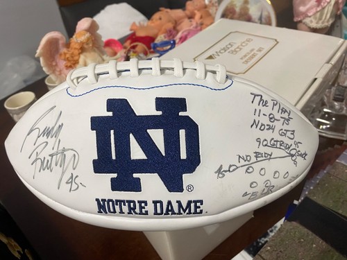 Signed Autographed Rudy Ruettiger Notre Dame Football ND LOGO W/ "THE ...