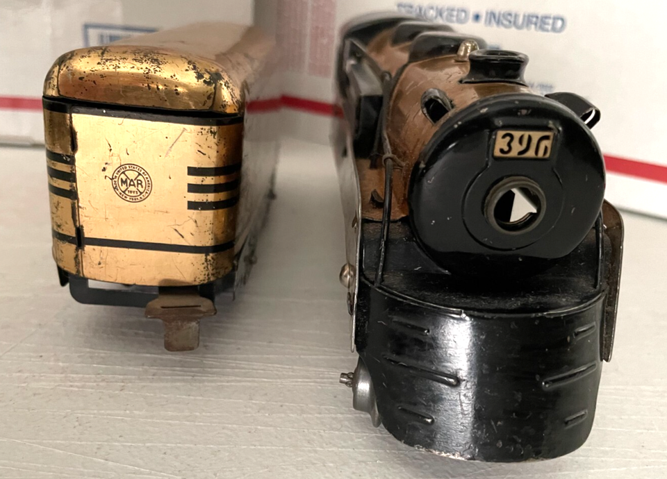 Marx Pre-War 027 Gauge Canadian Pacific/NYC 396 Loco w/Tender Brass ...