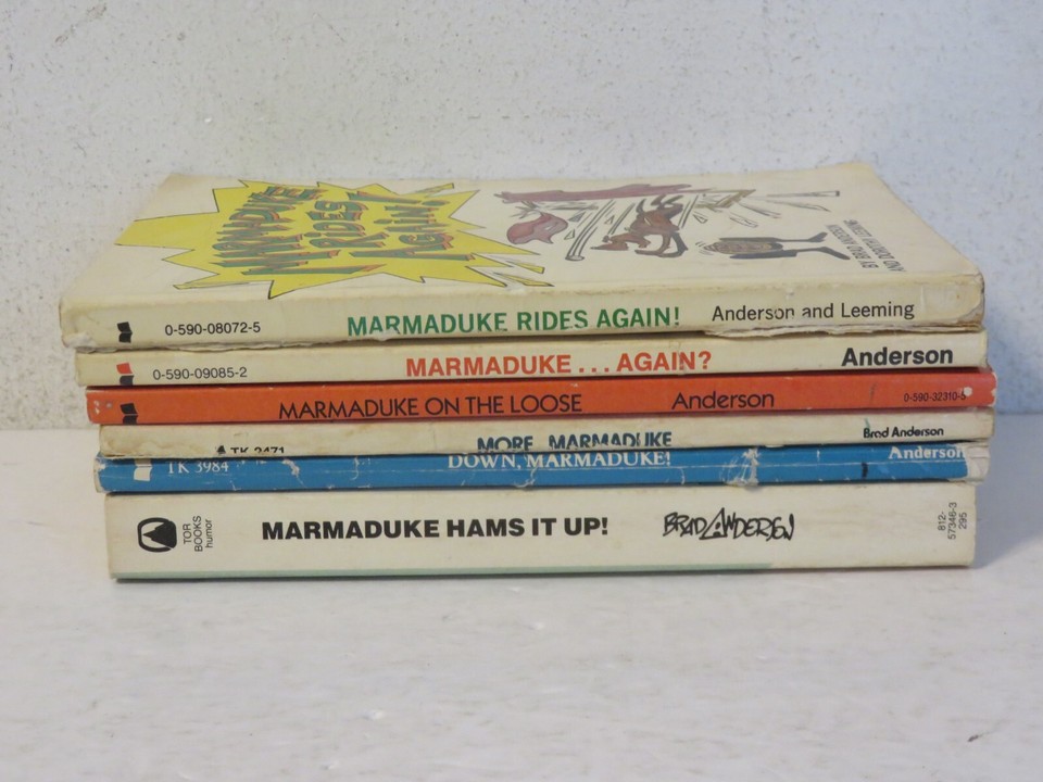 MARMADUKE BRAD ANDERSON 6 BOOK LOT CARTOON RIDES AGAIN LOOSE DOWN HAMS ...