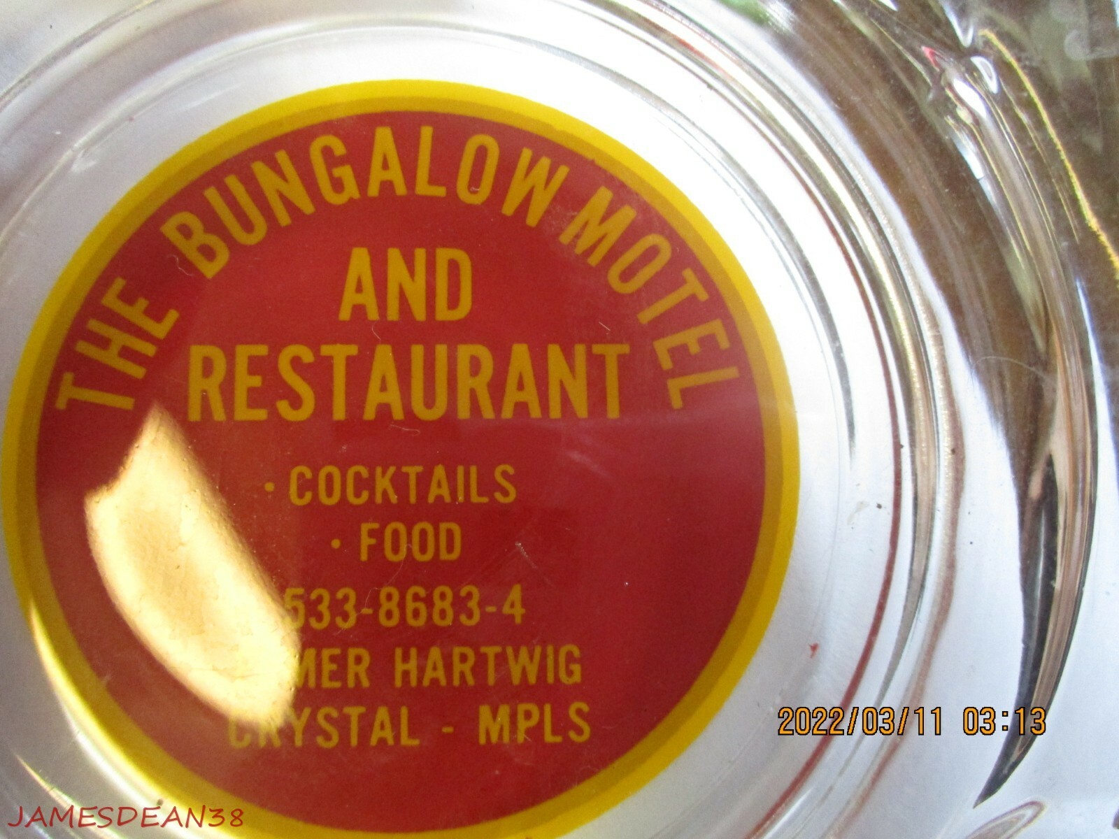 THE BUNGALOW MOTEL RESTAURANT CRYSTAL MINNEAPOLIS MINNESOTA ASHTRAYVTG ...