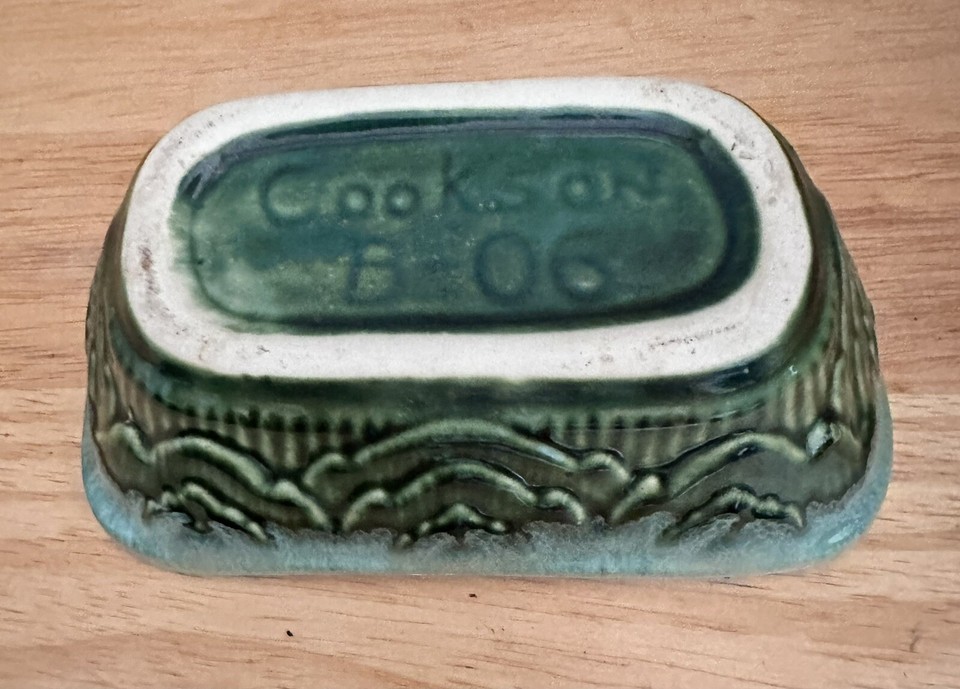 Vintage Cookson Pottery Rectangular MCM Green Ceramic Planter Pot B-06 ...