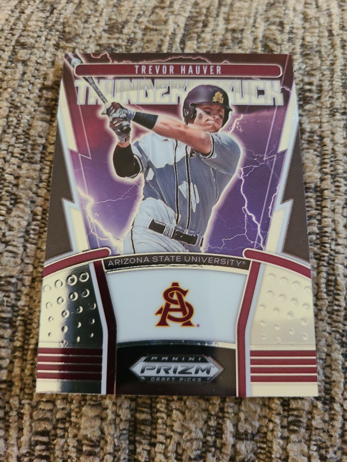 Trevor Hauver 2020 Panini Prizm Draft Picks Thunderstruck Baseball Card ...